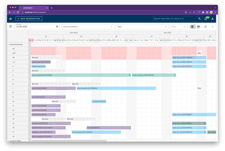 New! Schedule board and create reservation activated in the beta.